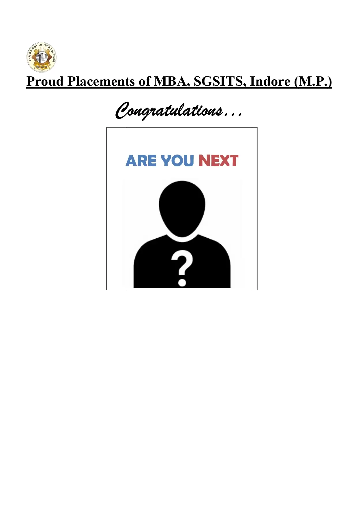 Shri G. S. Institute of Technology and Science, Indore - MBA Proud ...