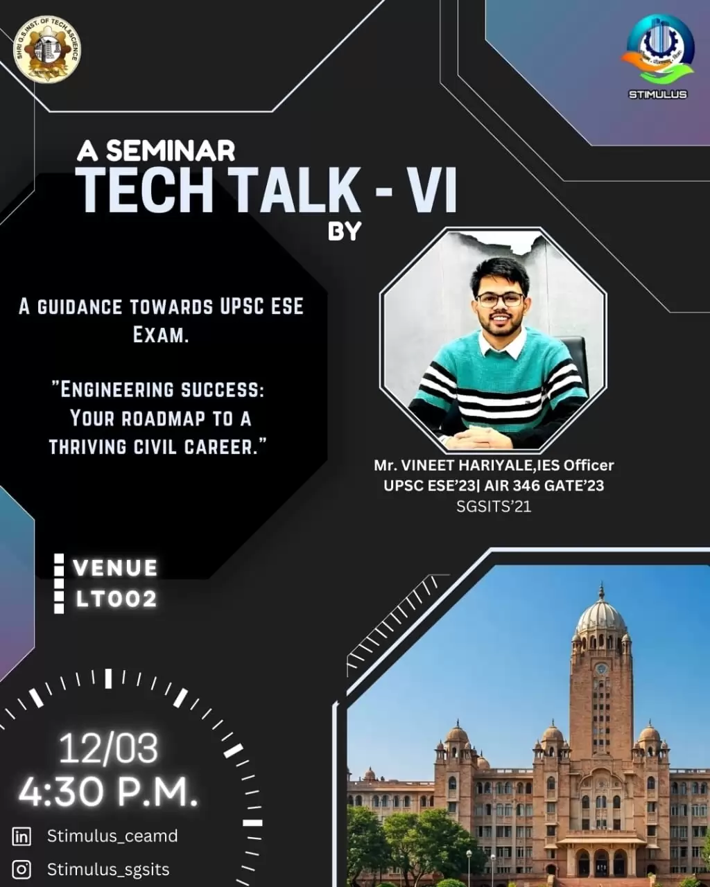 Shri G. S. Institute of Technology and Science, Indore - Tech Talk VI